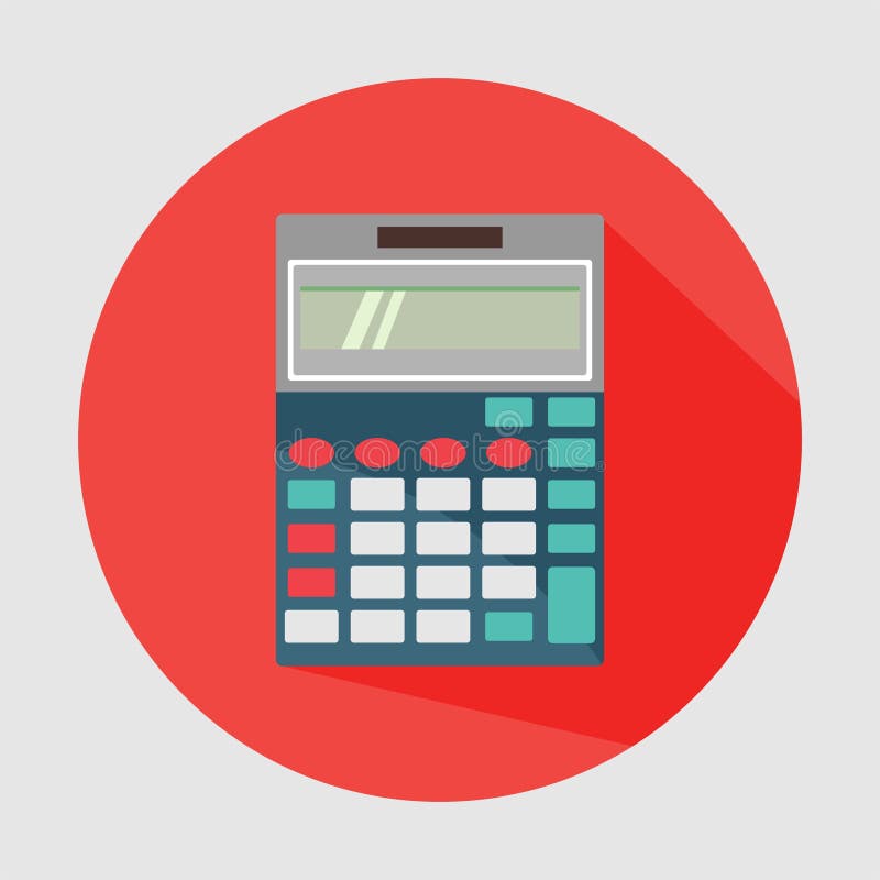 Calculator Flat Circle Icon Illustration Vector, Calculator Modern Flat ...