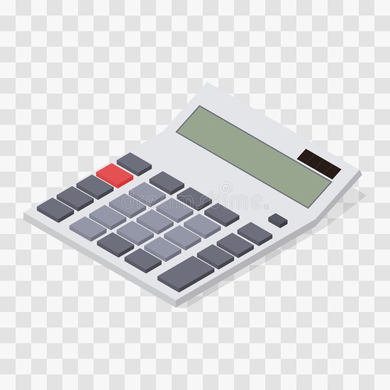 Calculator. Flat Isometric. Blank Buttons and Display Stock Vector ...
