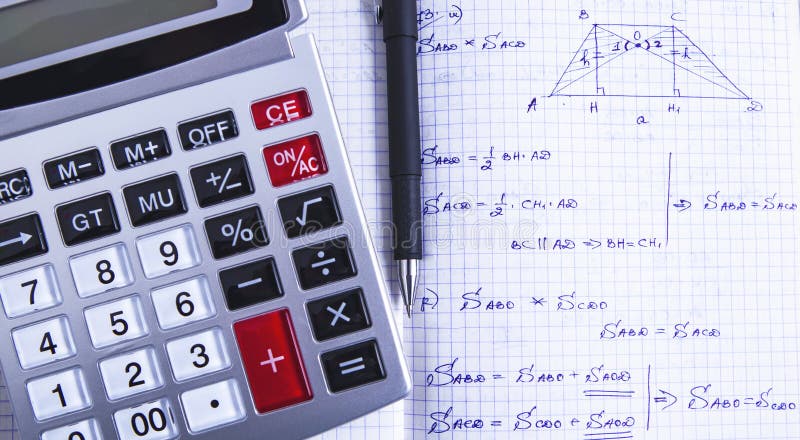 Calculator formula pen stock image. Image of market - 140263351