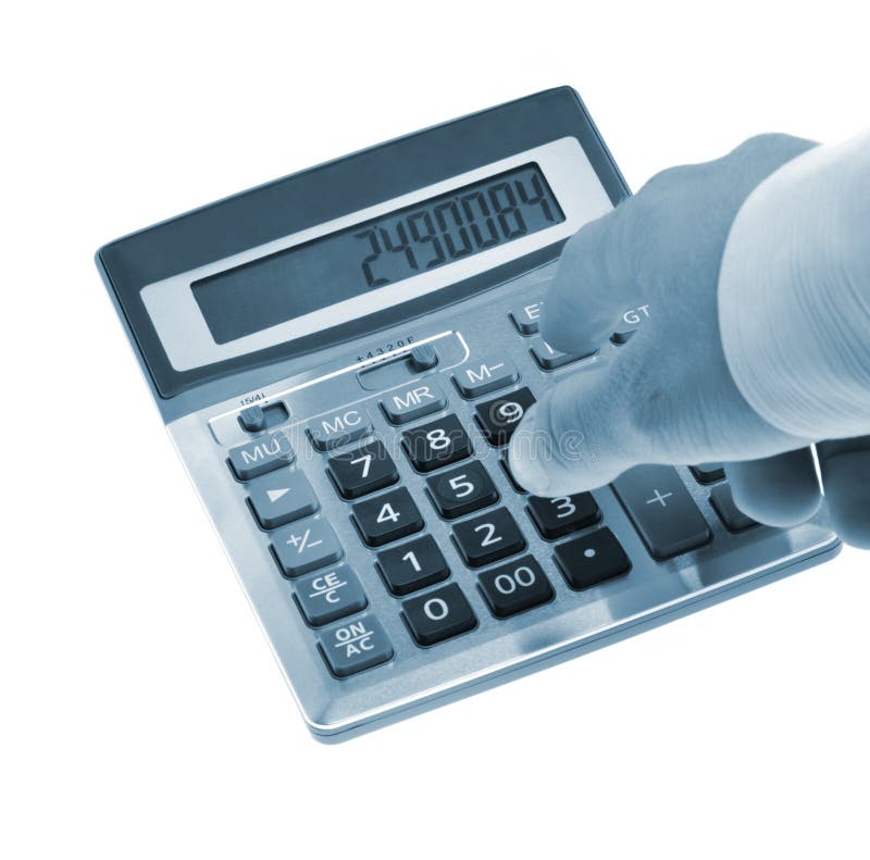 The Calculator and a Hand of the Man Stock Photo - Image of hand ...