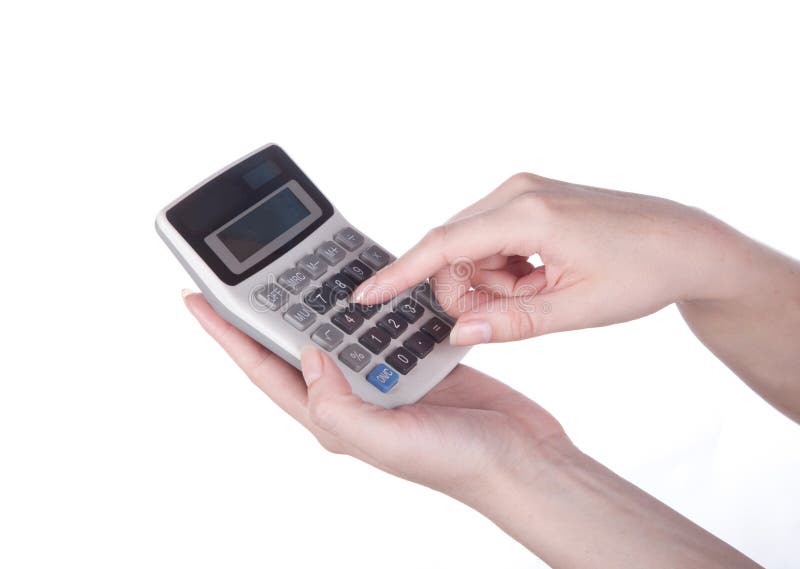 Calculator in hand stock image. Image of concepts, equipment - 31601819