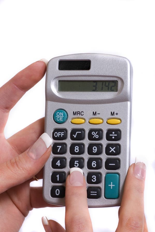 Calculator and hand stock photo. Image of solar, power - 42516906