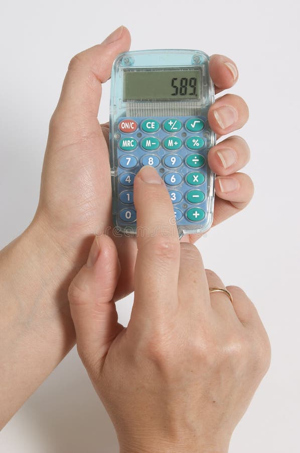 Calculator, hands. stock photo. Image of multiply, desk - 1201410