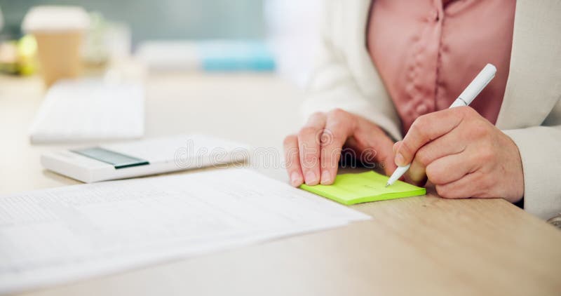 Calculator, Hands Typing on Keyboard and Taking Notes in Asset ...