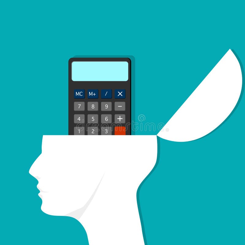 The Calculator is in Head. Calculation Concept Stock Vector ...