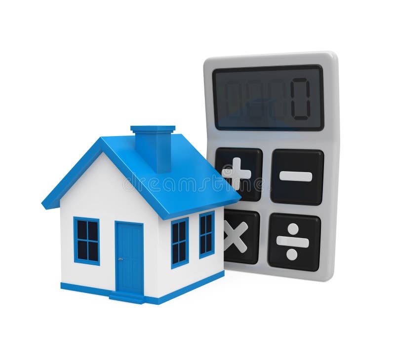 Calculator and House Icon stock illustration. Illustration of debt ...