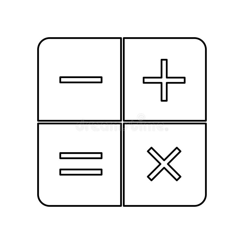 Calculator Icon, Add Subtract, Divide Multiply, Vector Illustration ...