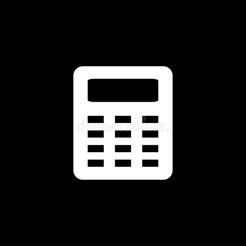 Calculator Icon on Black Background. Black Flat Style Vector ...