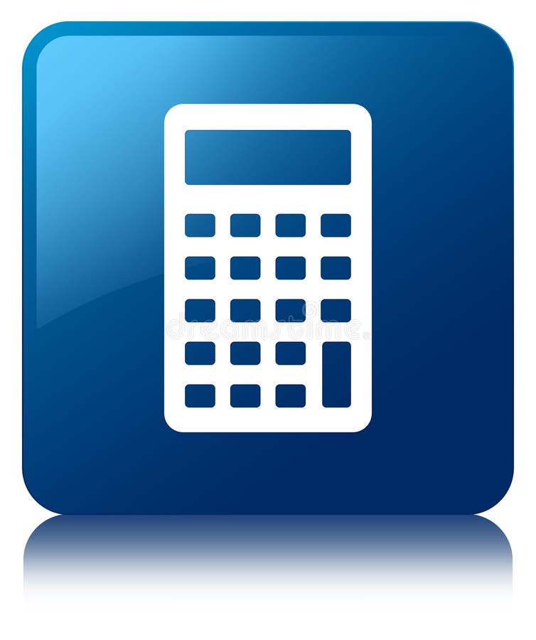 Calculator Icon Blue Square Button Stock Illustration - Illustration of ...