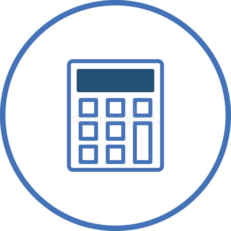 Calculator Icon within Circular Frame: Financial Tool for Mathematical ...