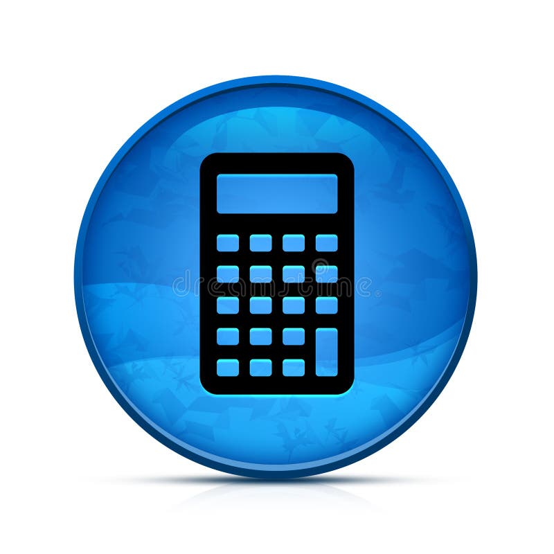 Calculator Icon on Classy Splash Blue Round Button Illustration Stock ...