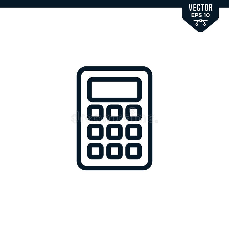 Calculator Icon Collection in Outlined Style Stock Vector ...