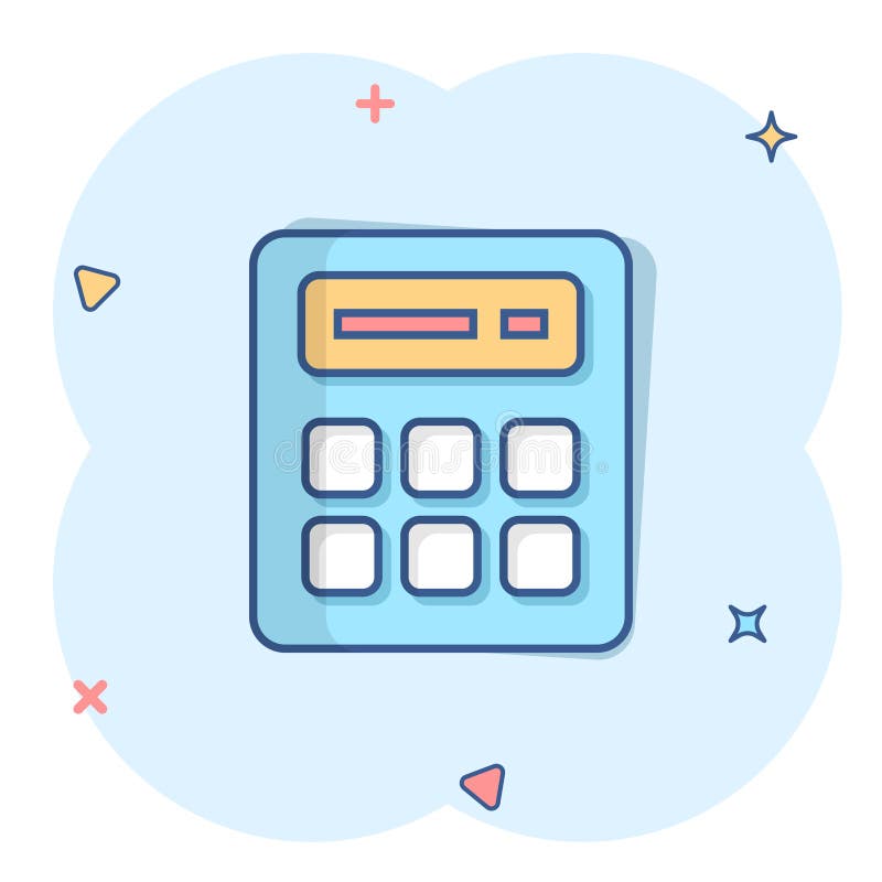 Calculator Icon in Comic Style. Calculate Cartoon Vector Illustration ...