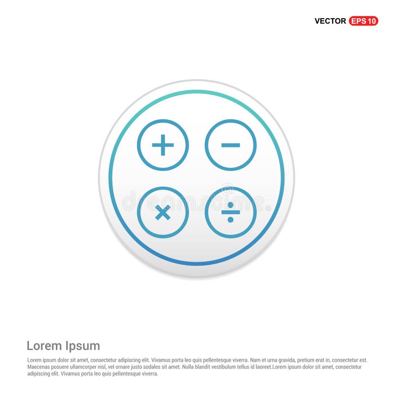 Calculator Icon, Flat Design - White Circle Button Stock Vector ...