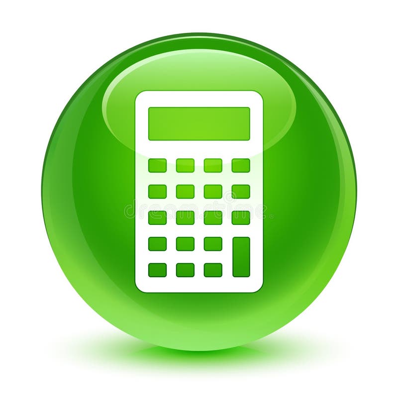 Calculator Icon Glassy Green Round Button Stock Illustration ...