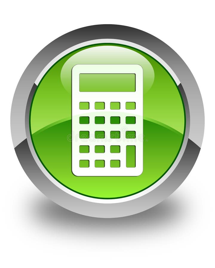 Calculator Icon Glossy Green Round Button Stock Illustration ...