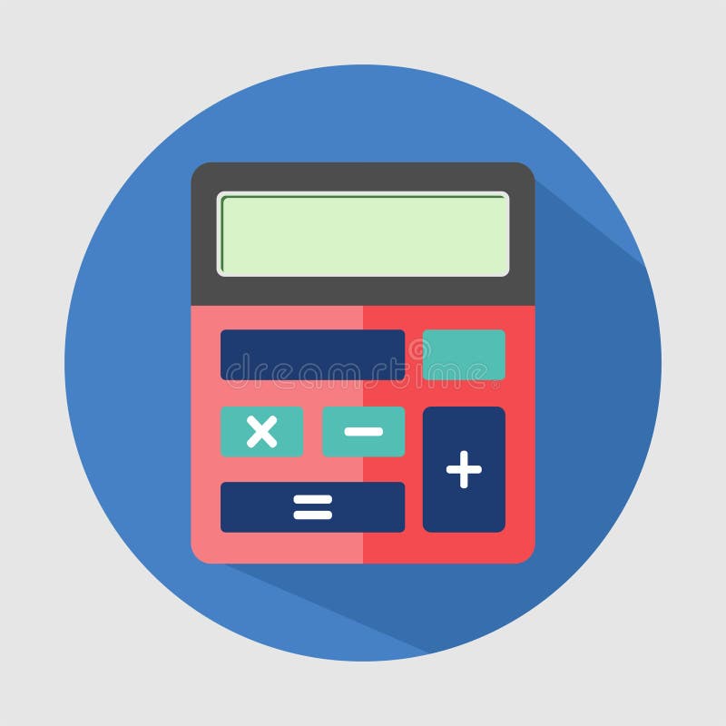 Calculator Icon with Long Shadow, Calculator Modern Flat Style Design ...