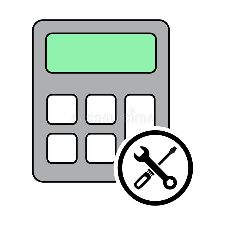 Calculator Icon, Mathematics Web Button Vector Illustration. Internet ...