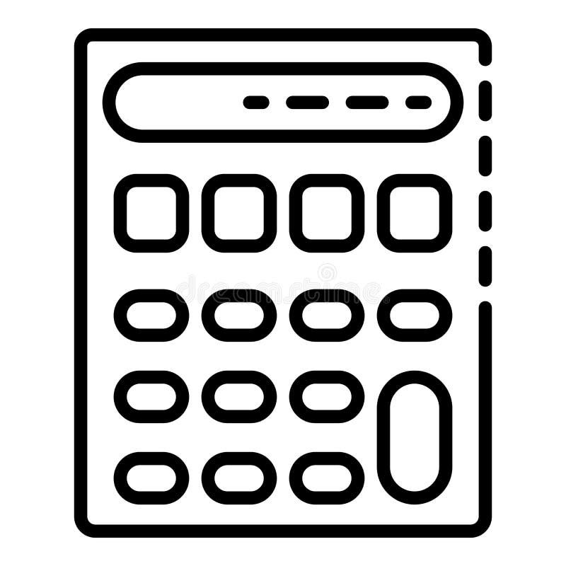 Calculator Icon, Outline Style Stock Vector - Illustration of isolated ...