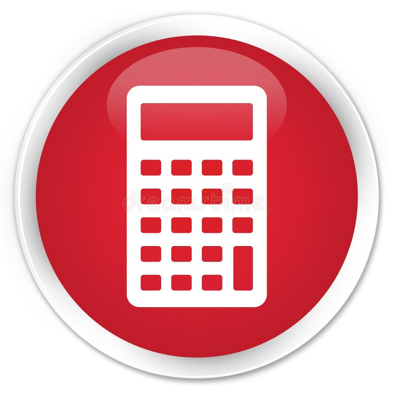 Calculator Icon Premium Red Round Button Stock Illustration ...