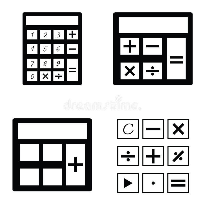 Calculator icon set stock vector. Illustration of balance - 102200249