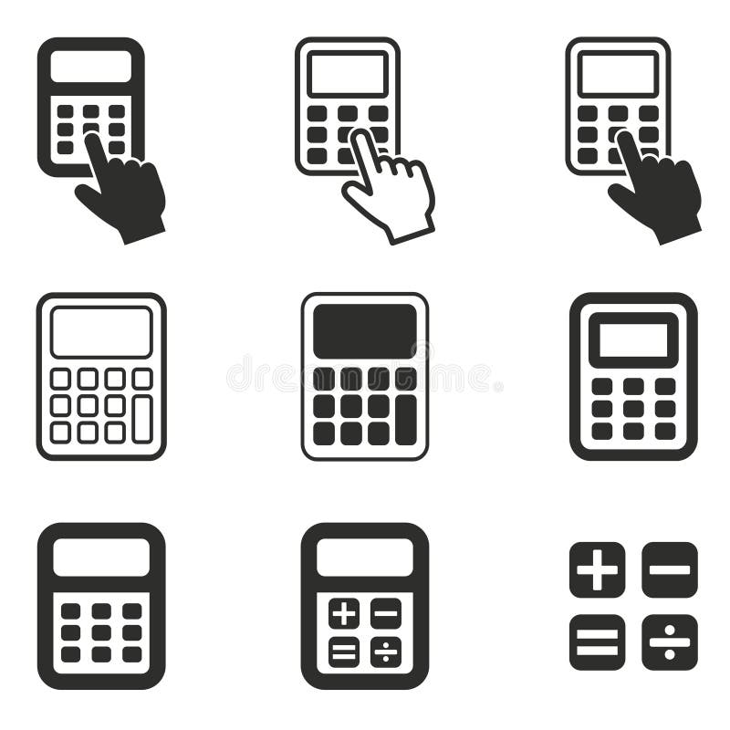 Calculator icon set. stock vector. Illustration of website - 83125977