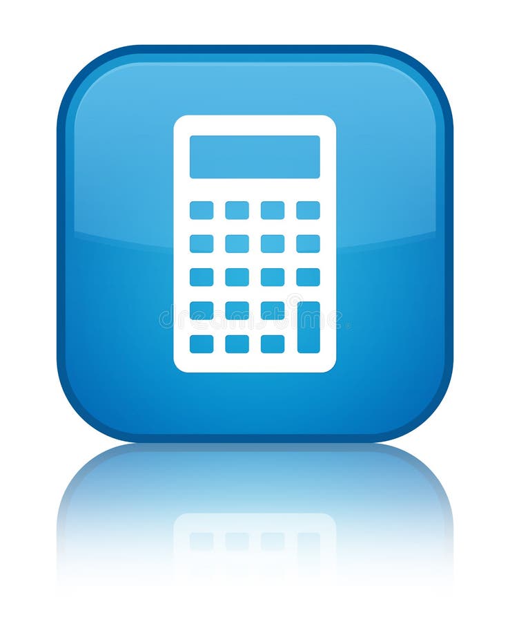 Calculator Icon Special Cyan Blue Square Button Stock Illustration ...