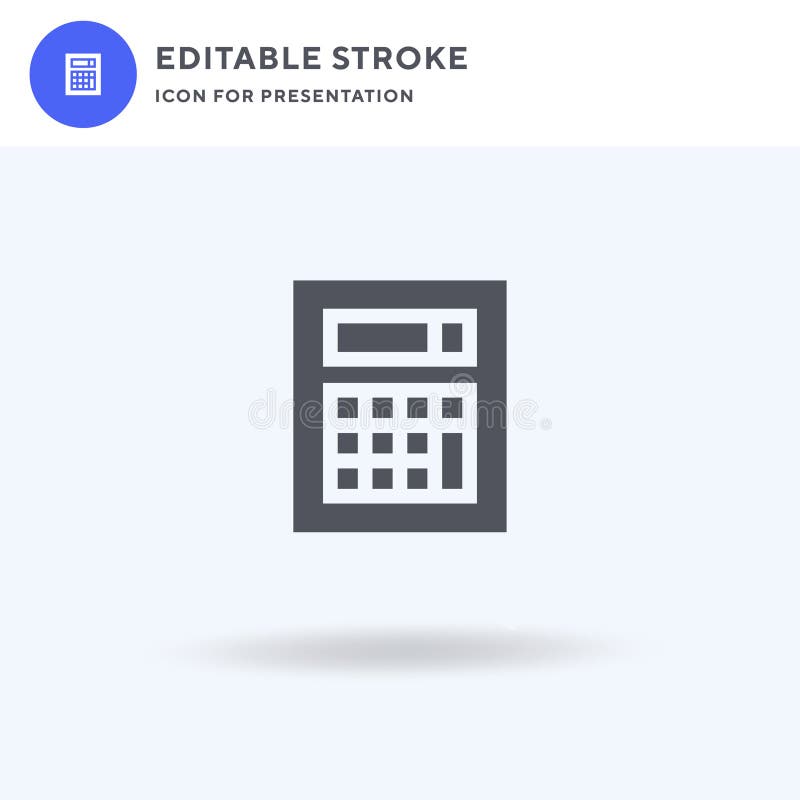 Calculator Icon Vector, Filled Flat Sign, Solid Pictogram Isolated on ...