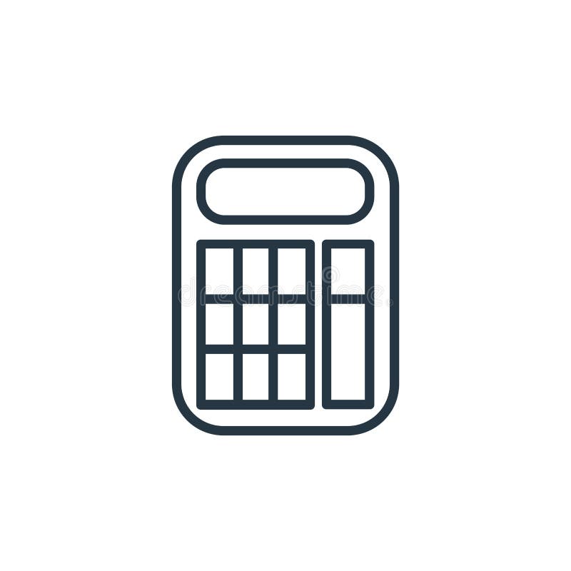 Calculator Icon Vector from Finance Concept. Thin Line Illustration of ...