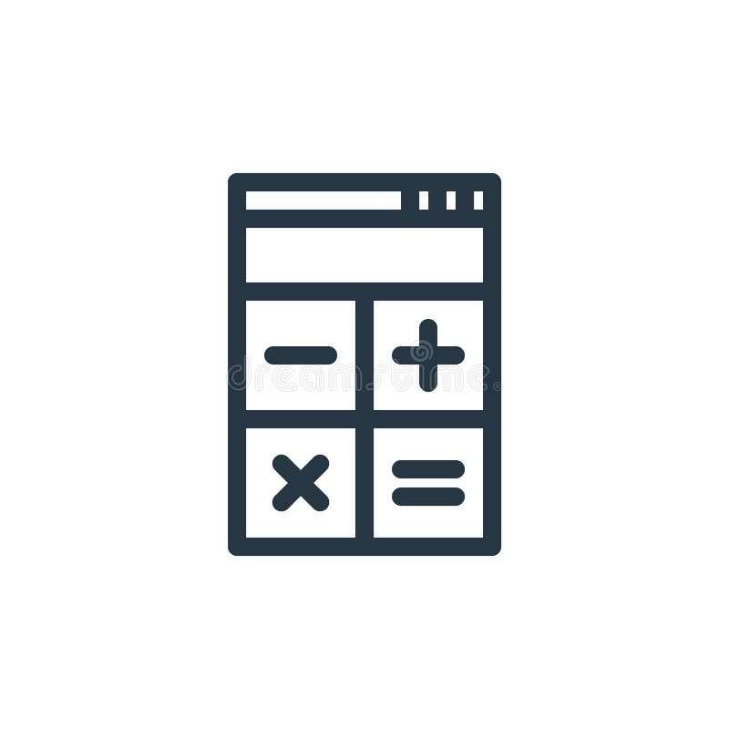 Calculator Icon Vector from School Concept. Thin Line Illustration of ...
