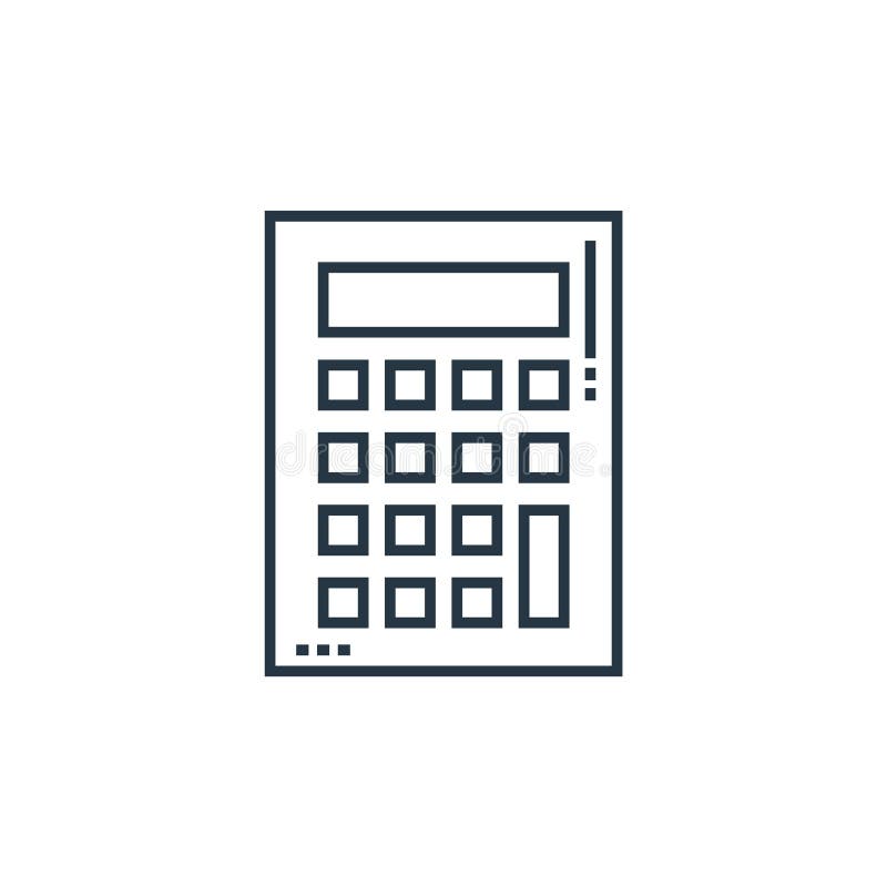 Calculator Icon Vector from School Concept. Thin Line Illustration of ...
