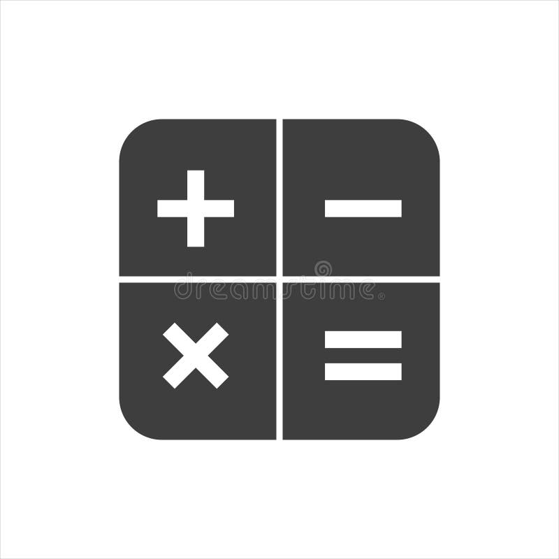Calculator Icon on White Background. Plus Minus, Multiplication Equal ...