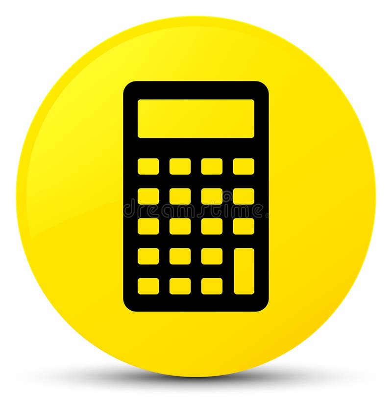 Calculator Icon Yellow Round Button Stock Illustration - Illustration ...