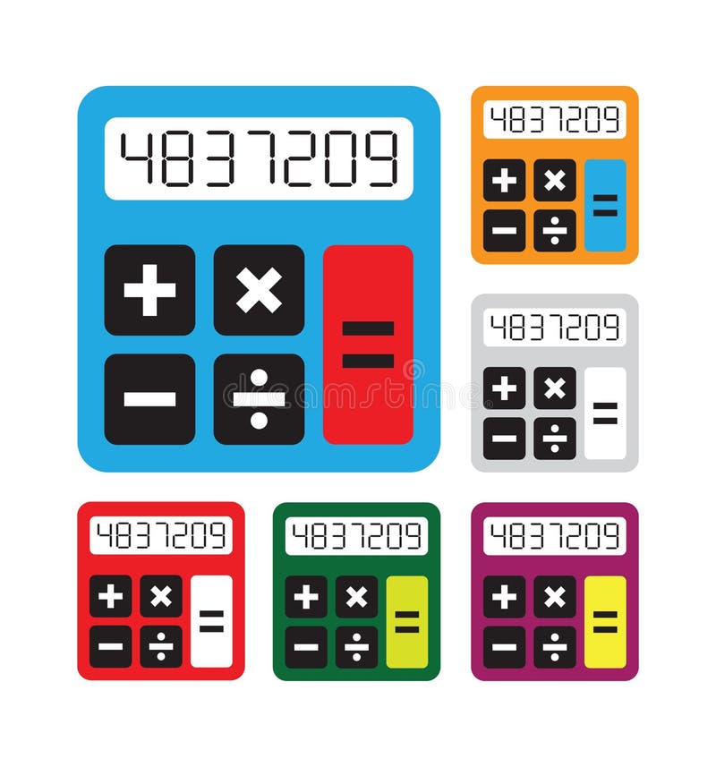 Calculator icons set stock vector. Illustration of display - 105629303
