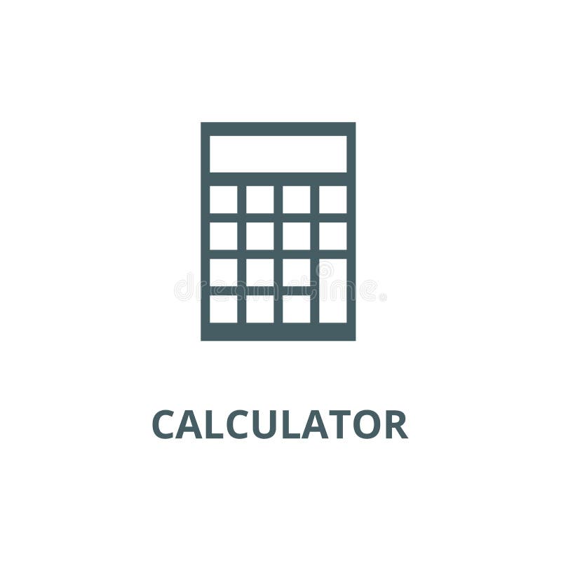 Calculator Illustration Line Icon, Vector. Calculator Illustration ...