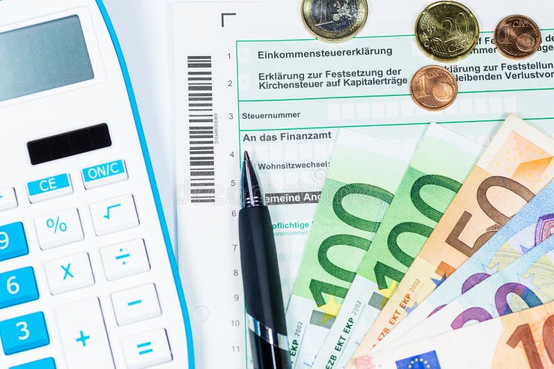 Calculator with Income Tax Papers Stock Image - Image of form, pencil ...