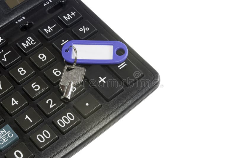 Calculator and key stock image. Image of computing, accessibility ...