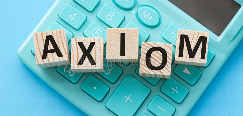 A Calculator with the Letters AXIOM Written on it Stock Image - Image ...