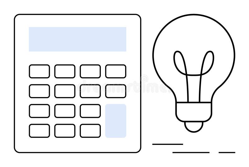 Calculator and Light Bulb Outline Representing Calculation and ...