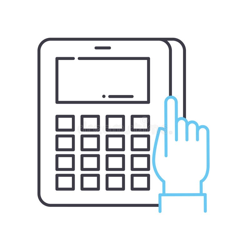 Calculator Line Icon, Outline Symbol, Vector Illustration, Concept Sign ...