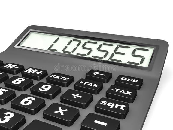 Calculator with LOSSES on Display. Stock Illustration - Illustration of ...