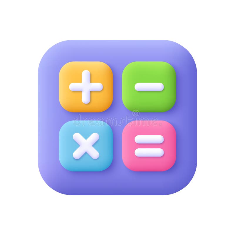 Calculator, Math Icon on White Background Stock Vector - Illustration ...