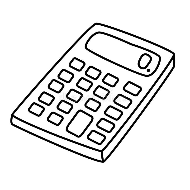 Calculator Math Device Hand Drawn Doodle Vector Illustration Stock ...
