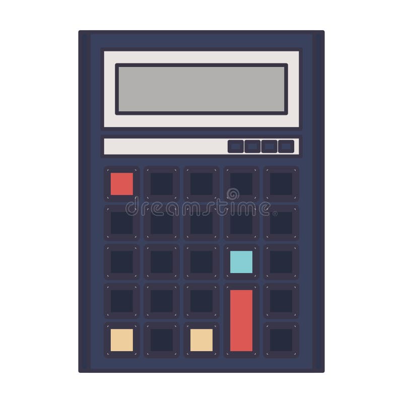Calculator Math Device Isolated Stock Vector - Illustration of ...