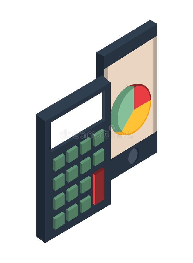 Calculator Math Device Isolated Icon Stock Vector - Illustration of ...