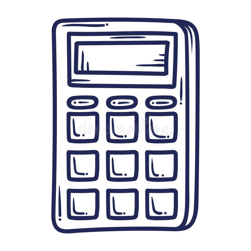 Calculator Math Doodle Icon Stock Vector - Illustration of design ...