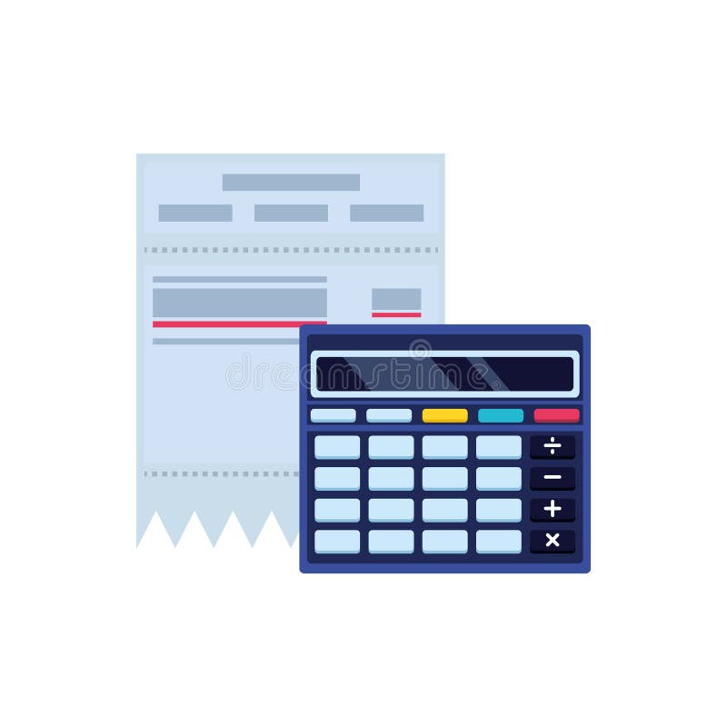 Calculator Math Finance with Voucher Stock Vector - Illustration of ...
