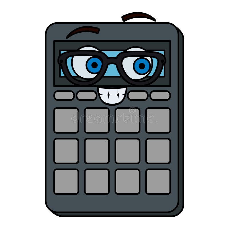 Calculator Math Kawaii Comic Character Stock Illustration ...