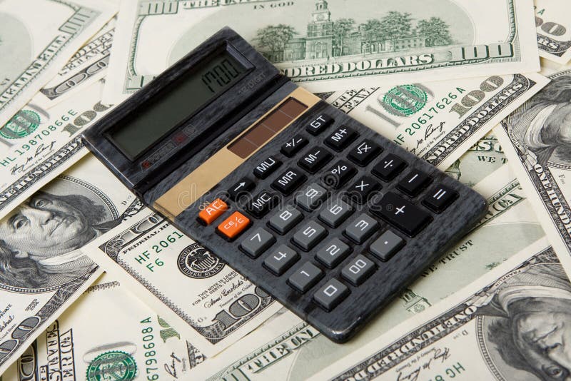 Calculator and money stock image. Image of account, loan - 11357361