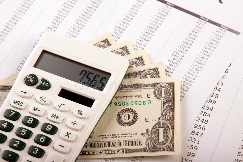 Calculator and Money stock photo. Image of ball, glassy - 13153472